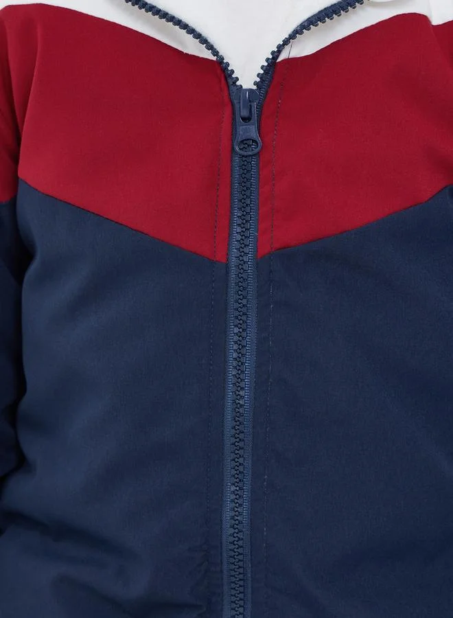 Styli Boys Color Block Zip Up Jacket for Men | Best Price Qatar
