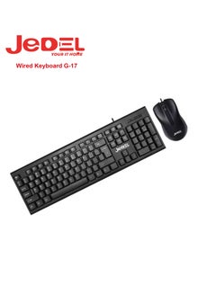 تسوق JeDEL وJedel G17 Wired USB Combo Keyboard and Mouse - Black ...