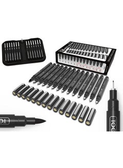 TOOLI-ART Microline 14 Pens With Case Fineliner Multiliner Archival Ink ...