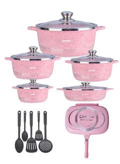 DESSINI 16 Pieces Combo Granite Cookware Set Includes 36cm Double Grill ...