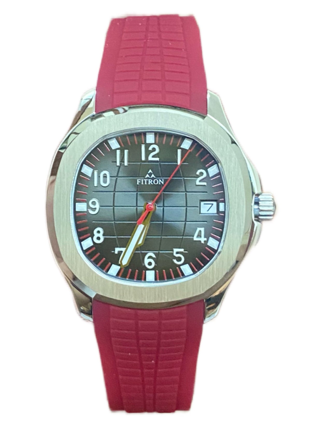 Fitron Men's Wrist Watch with Maroon Rubber Strap and Black Dial | Best ...