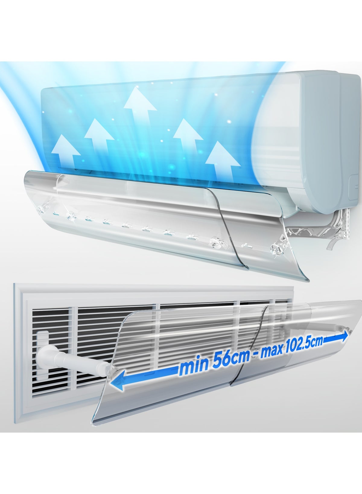 Neobloom Split AC Deflector Central, AC Vent Deflector Adjustable ...