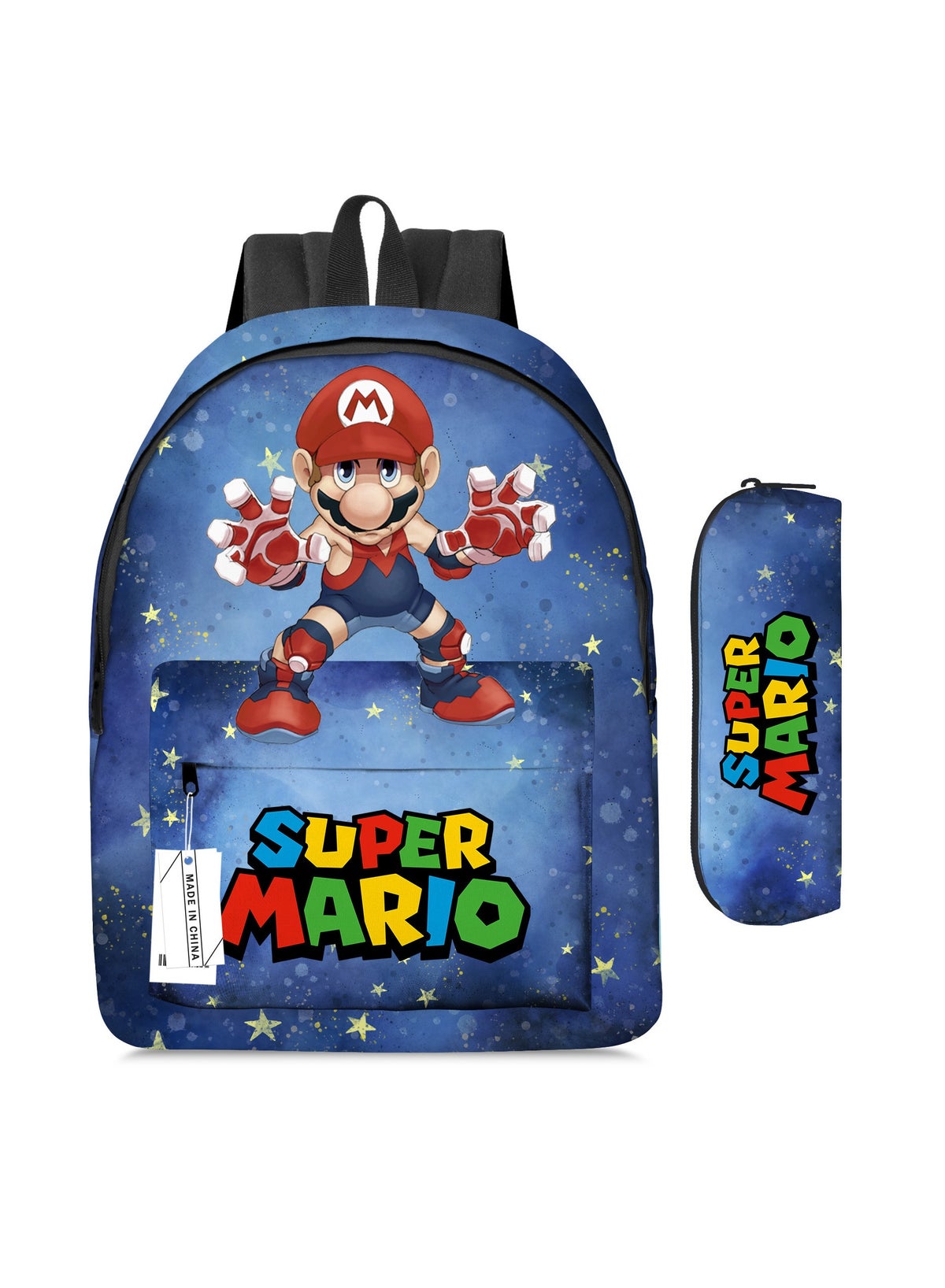 Super Mario Mario Cartoon Backpack Super Mario Student Schoolbag Pencil ...