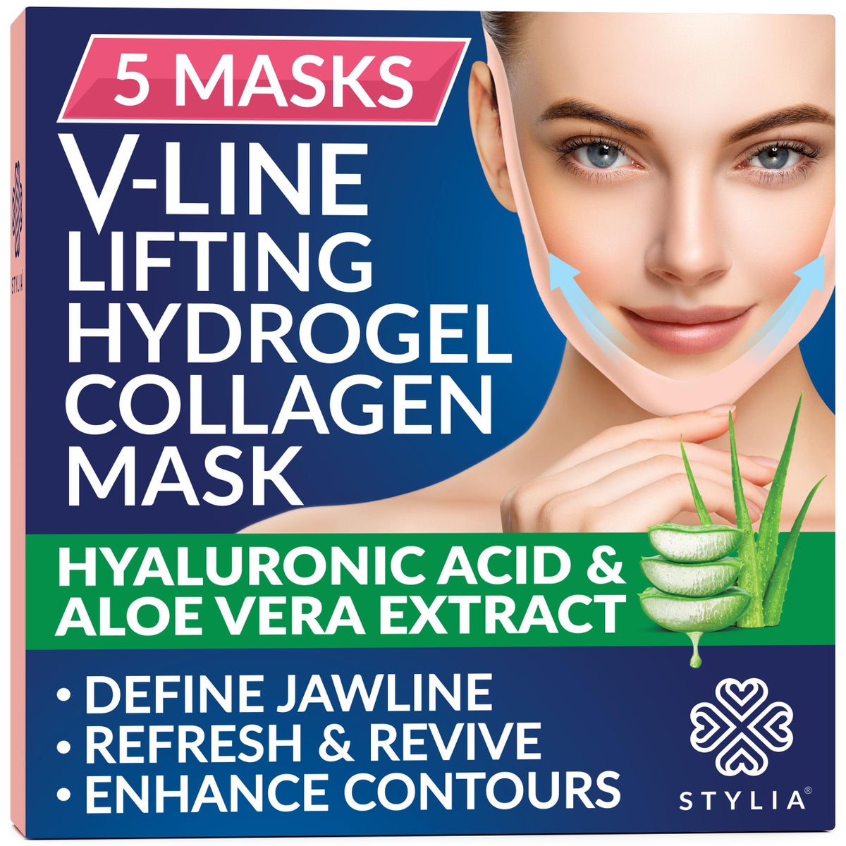 Stylia Stylia V-Line Lifting Collagen Face Mask with Hyaluronic Acid ...