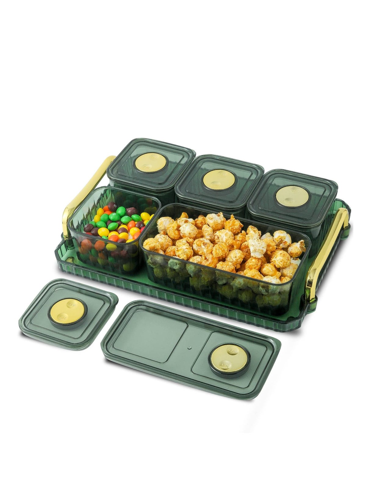 SYOSI Candy Food Storage Containers with Lids Airtight, Split Sealed ...