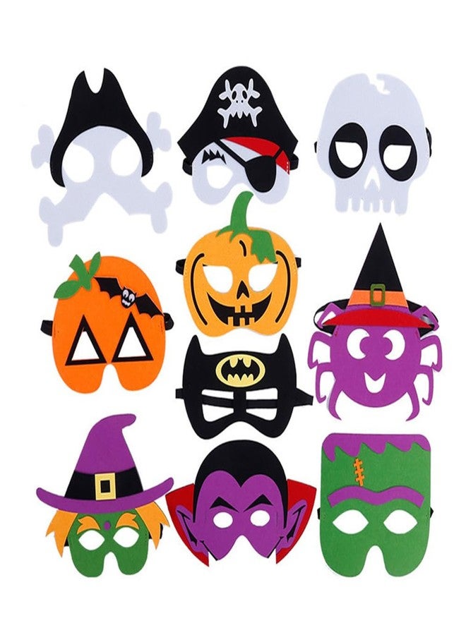 USUKUSI USUKUSI 10 PCS Halloween Masks Party cartoon Design Felt ...
