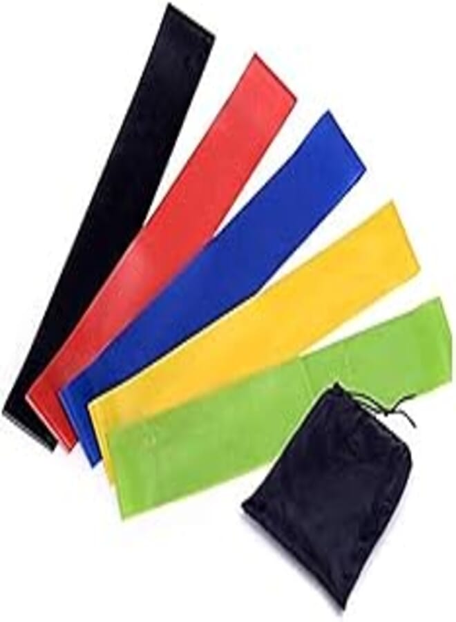 Generic 5 Color Body Building Yoga Stretch Bands Fitness Resistance ...