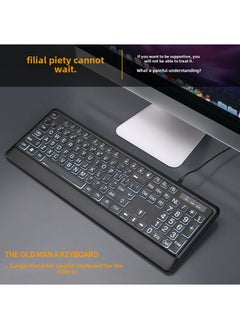 Arabest Backlit Large Font Keyboard for Elderly Luminous version-large ...