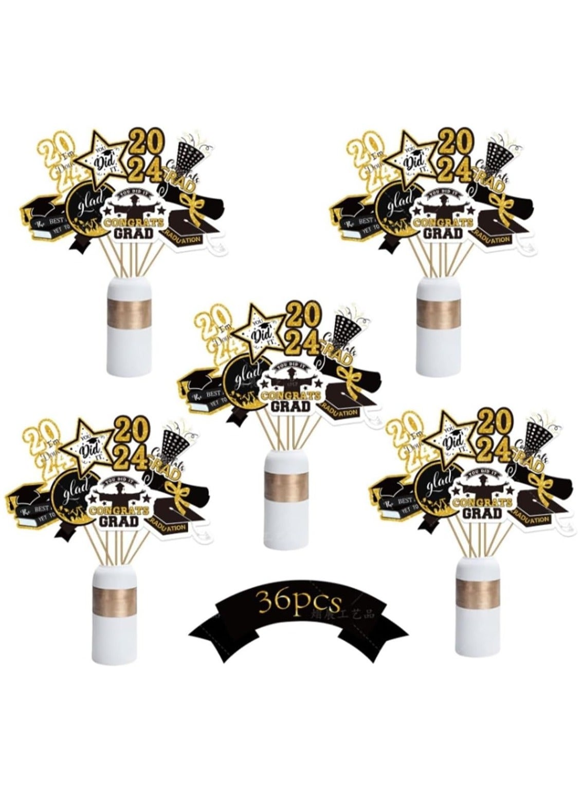 Generic 36Pcs 2025 Graduation Party Centerpiece Sticks Table Toppers ...