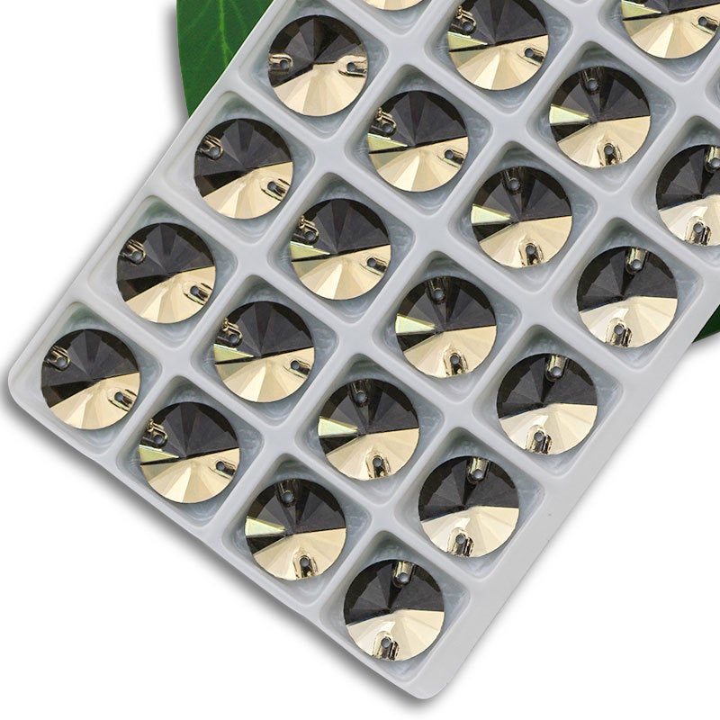 Generic 8-18Mm Flat Round Satellite Double Hole Glass Hand-Stitched ...