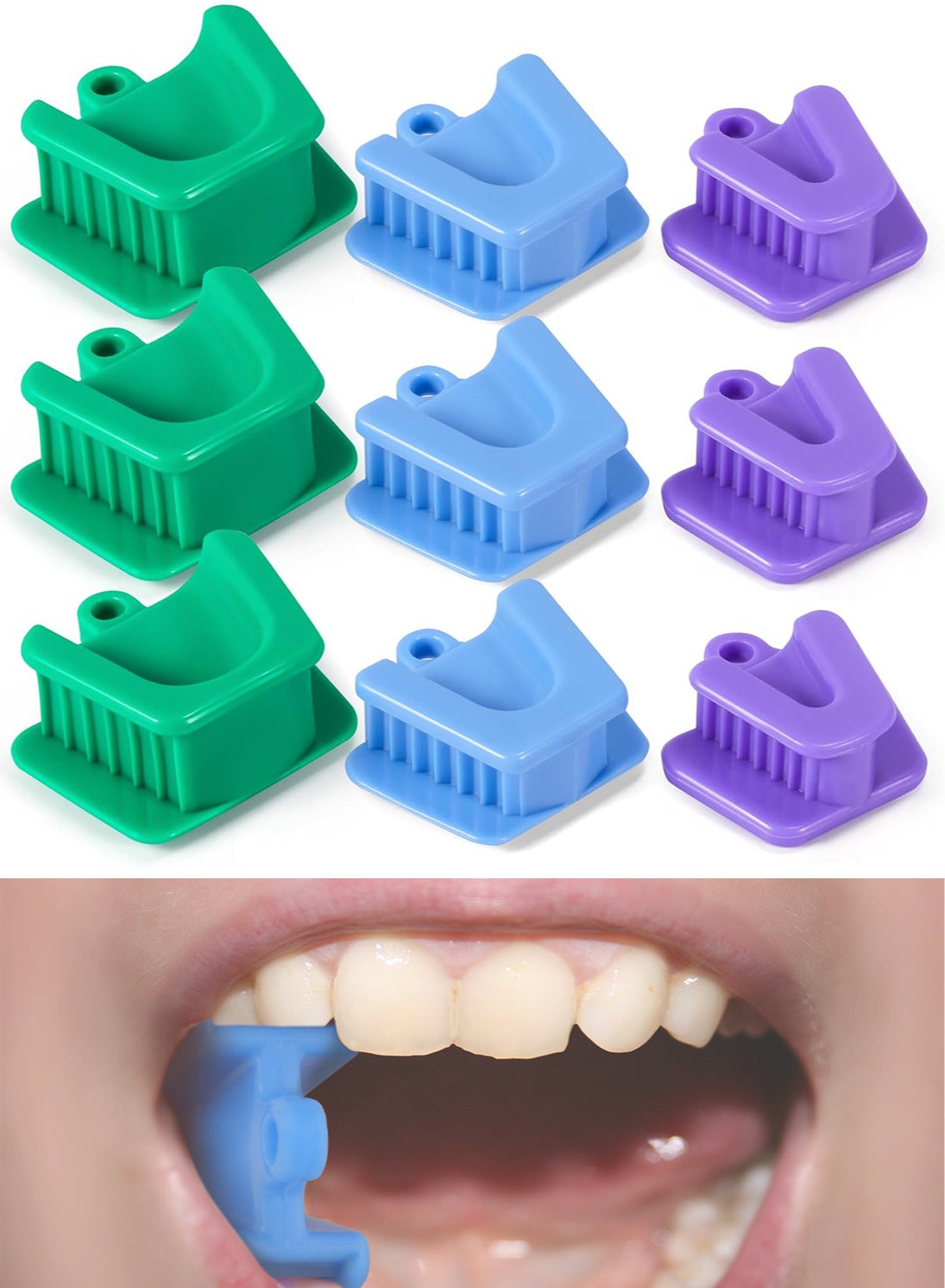Generic 9PCS Dental Bite Blocks Oral Silicone Mouth Prop Cheek ...