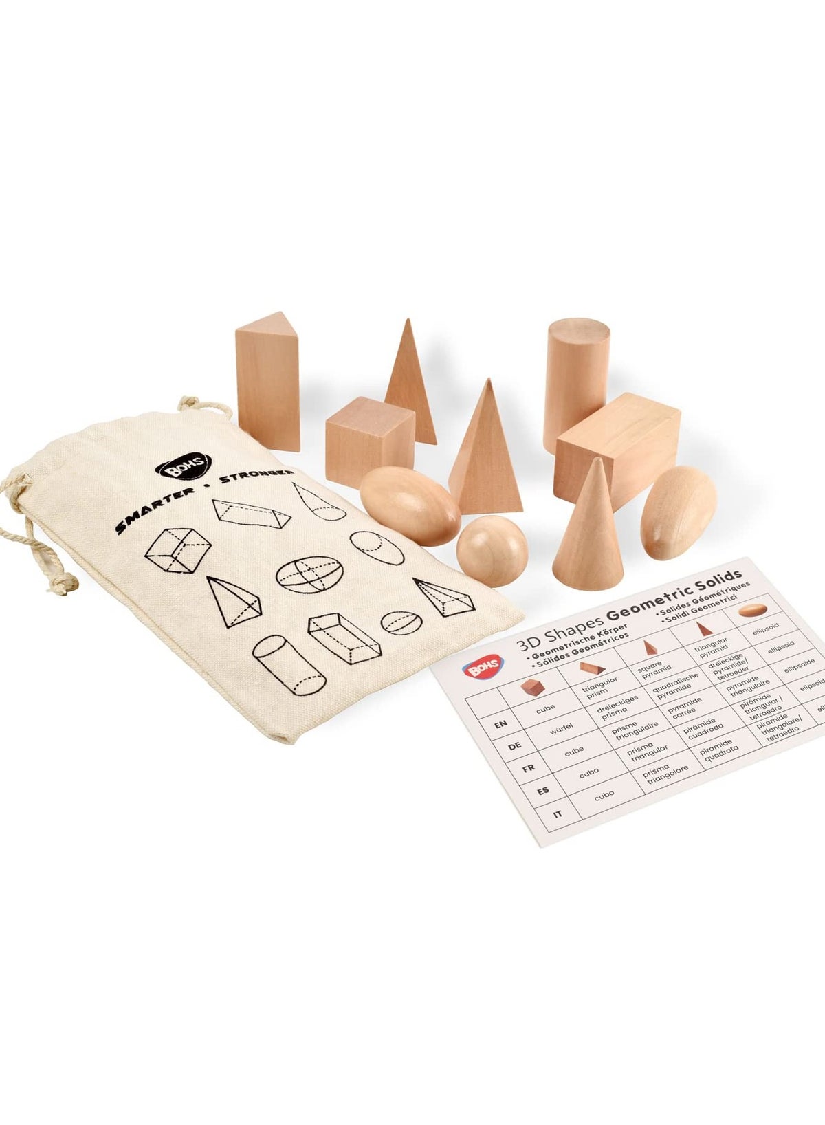 Mordely Geometric Solids Guess Game - 3D Shapes Miniature Set -Wooden ...