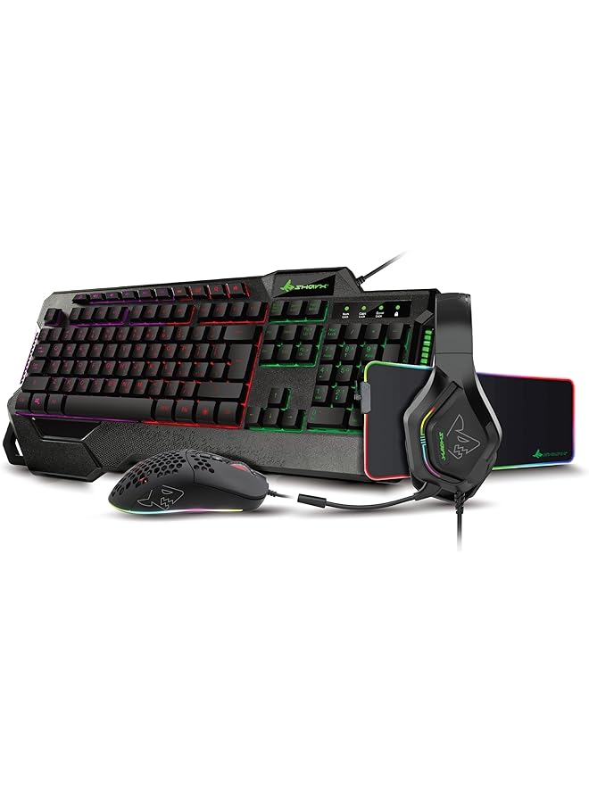 SHARX Sharks 4 In 1 Bundle Js4X1 Gaming Keyboard (Backlit En/Ar 104 ...