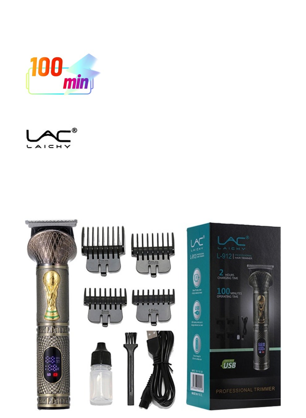 LAC LAICHY Mens Hair Clippers Cord Cordless Hair Trimmer Professional ...