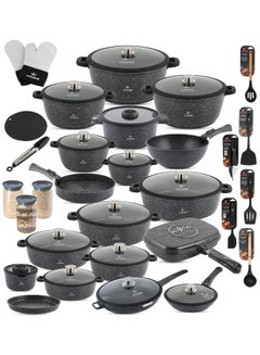Life Smile Cookware Set - 68 pieces Pots and Pans Complete set Granite ...