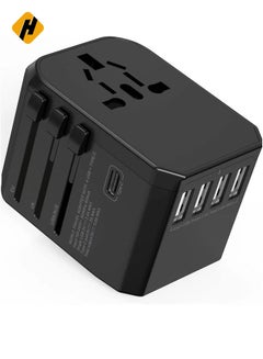 HuHa Universal Travel Adapter with 4 Ultra-Fast USB Port and 1 Ultra ...