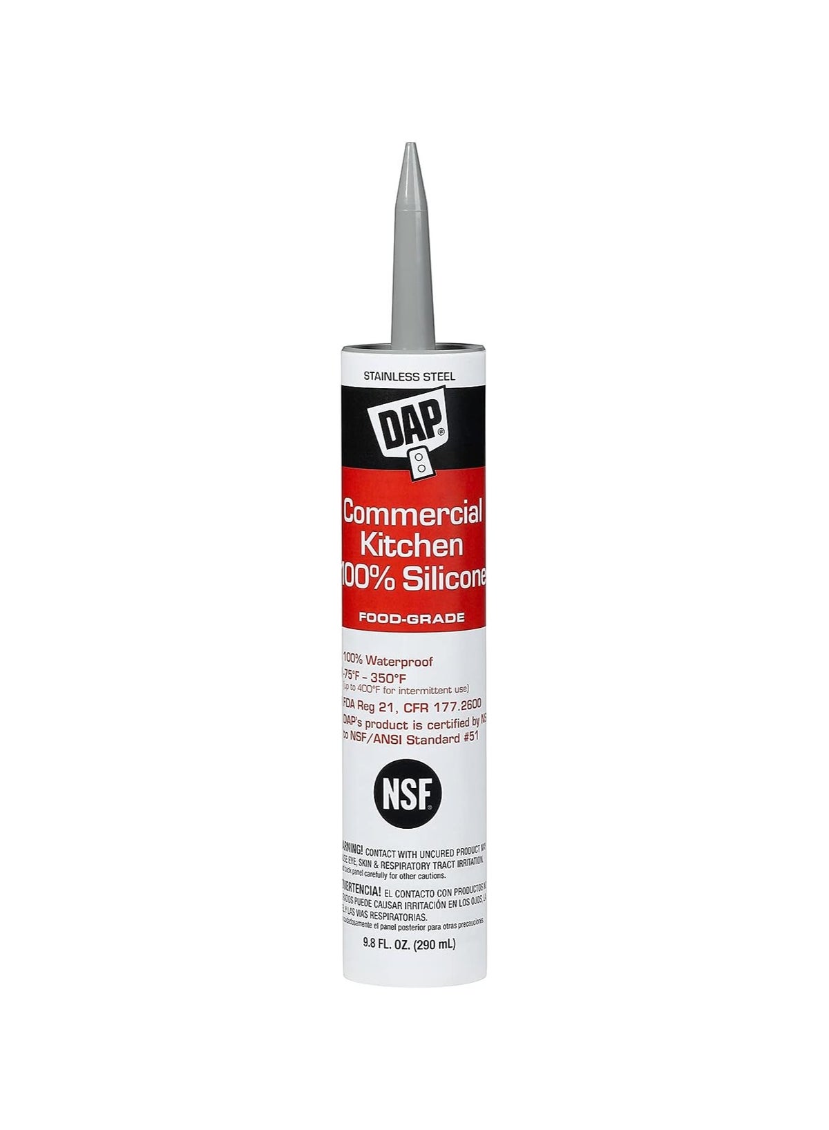 Dap DAP 08660 Commercial Kitchen 100% Silicone Sealant, 9.8-Ounce ...