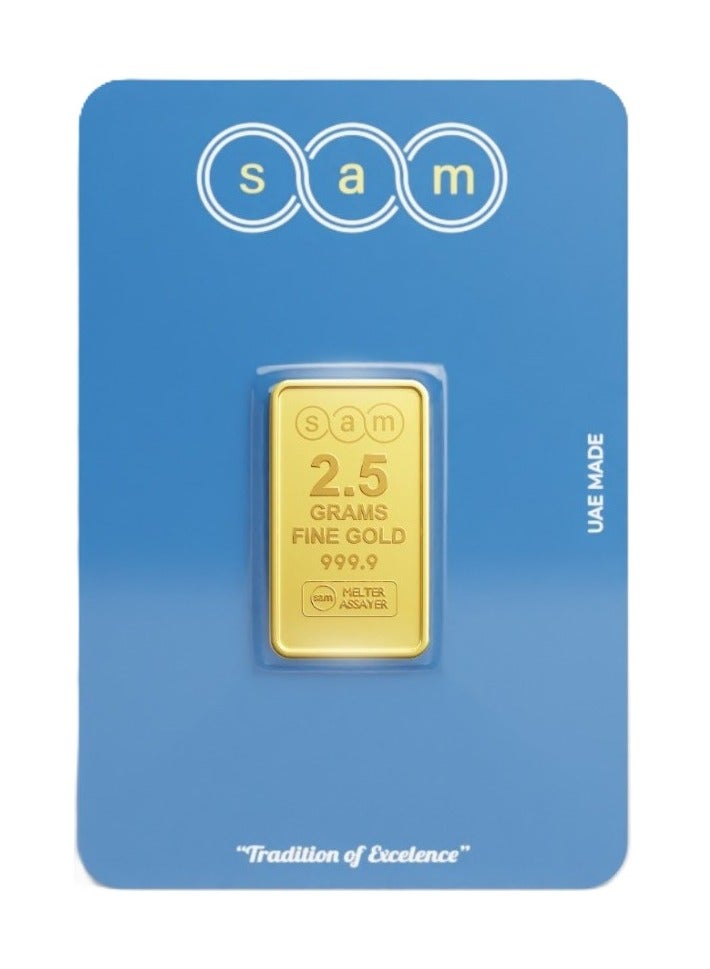 sam SAM GOLD 2.5g Gold Bar Fine Gold 999.9 Purity - 2.5 Grams | Best ...