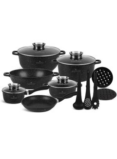 EDENBERG EDENBERG 15-piece Round Cookware Set| Stove Top Cooking Pot ...