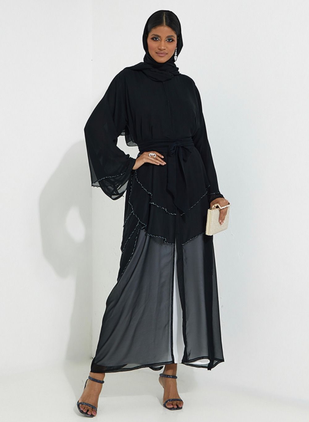 Rosette Abaya Elegant Embroidery Abaya | Best Price UAE | Dubai, Abu Dhabi