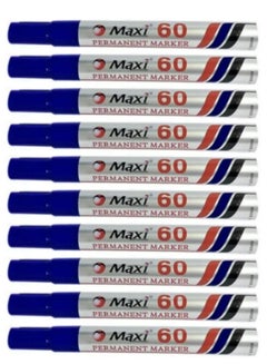 Maxi 10-Piece Permanent Marker Bullet Tip Blue Ink UAE | Dubai, Abu Dhabi