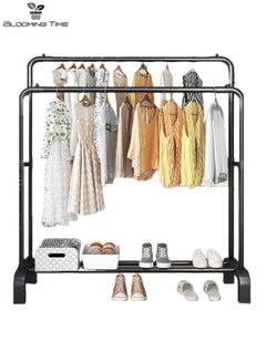 BLOOMING TIME Double-Row Household Simple Floor-To-Ceiling Clothes ...