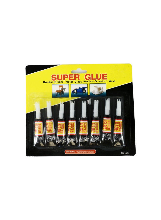 JIHAM Set of 8 Super Glue Adhesive Gum Clear color Strong Adhesion Instant Bonding Glue Liquid ...