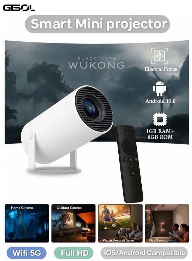 GTSOL Mini Smart Projector 1080P Full HD – WiFi 6 + Bluetooth | Android ...