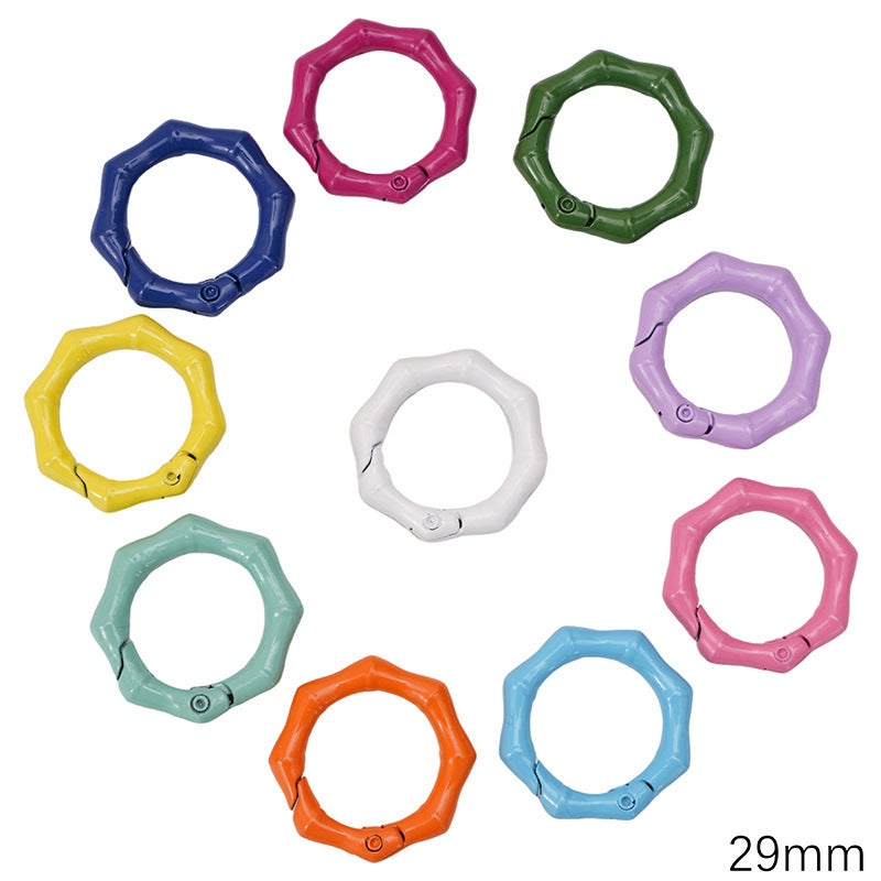 Generic Candy Color Alloy Love Spray Paint Spring Buckle Open Ring ...