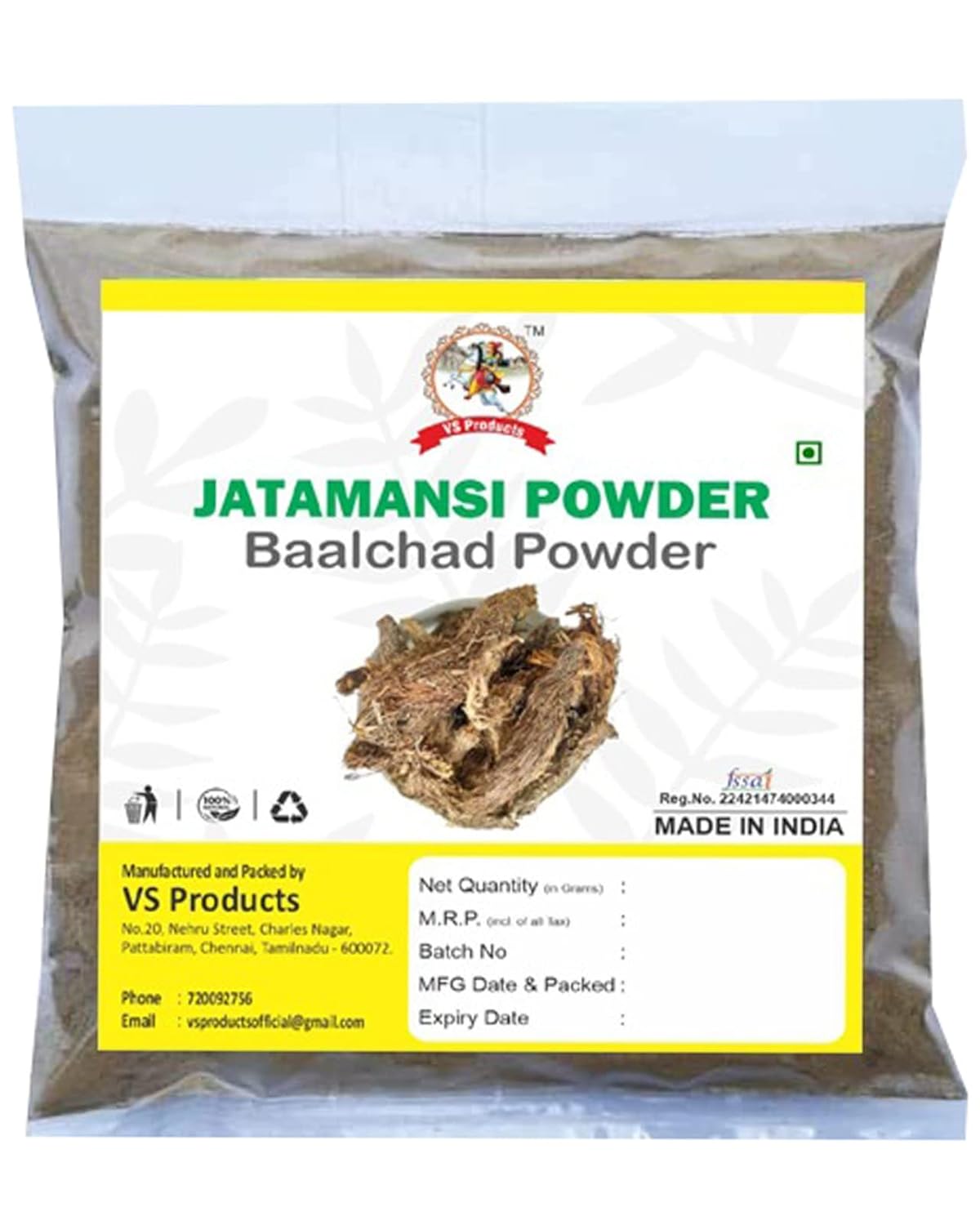 VS Products VS Products Jatamansi Powder 25g Balchar Nardostachys ...