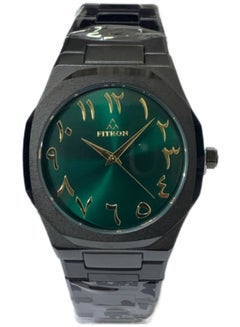 Fitron Men’s Black Wrist Watch with Green Dial and Arabic Numbers UAE ...
