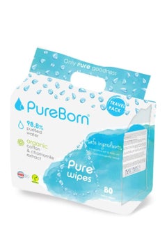 PureBorn Pure Born Organic Natural Cotton Pure Baby Water Wipes with ...