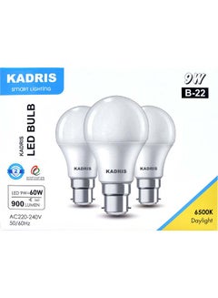 KADRIS LED Light 3 Piece combo Offer Bulb 9W LA-2121, 6500K Cool ...