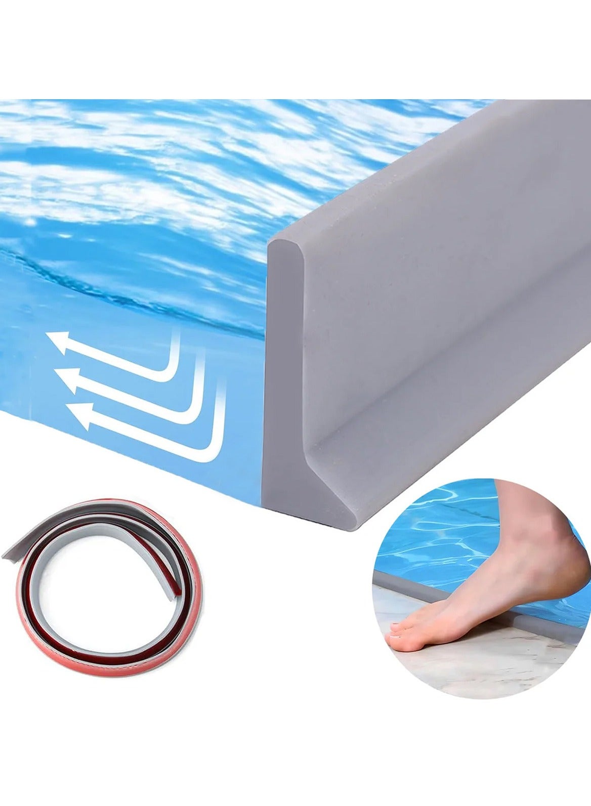 Generic Collapsible Shower Threshold Water Strip Self-Adhesive Water ...