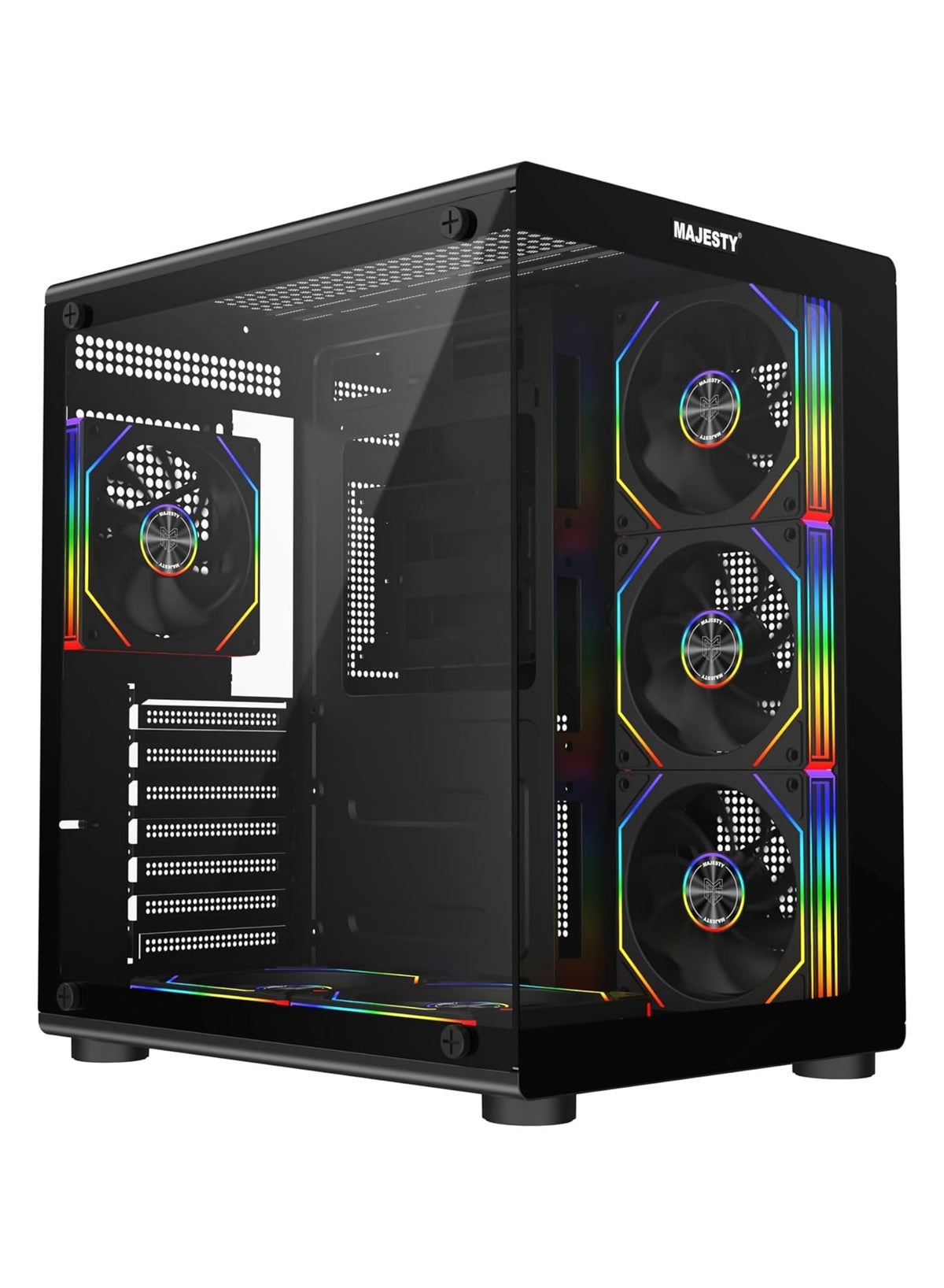 Majesty Majesty Lightning Mid Tower PC Case - 6 Pre-Installed Infinity ...