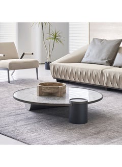 ebarza Round Desert Marble Coffee Table With Timeless Marble Top And ...
