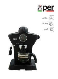 XPER Espresso Coffee Maker - 800 Watts - 4 Cups Capacity - XPECM-800 ...