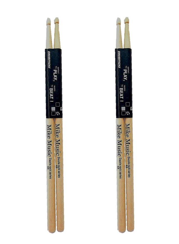 Mike Music 2 Pair Drum Sticks, 5A Classic Maple Drumsticks for Adults ...