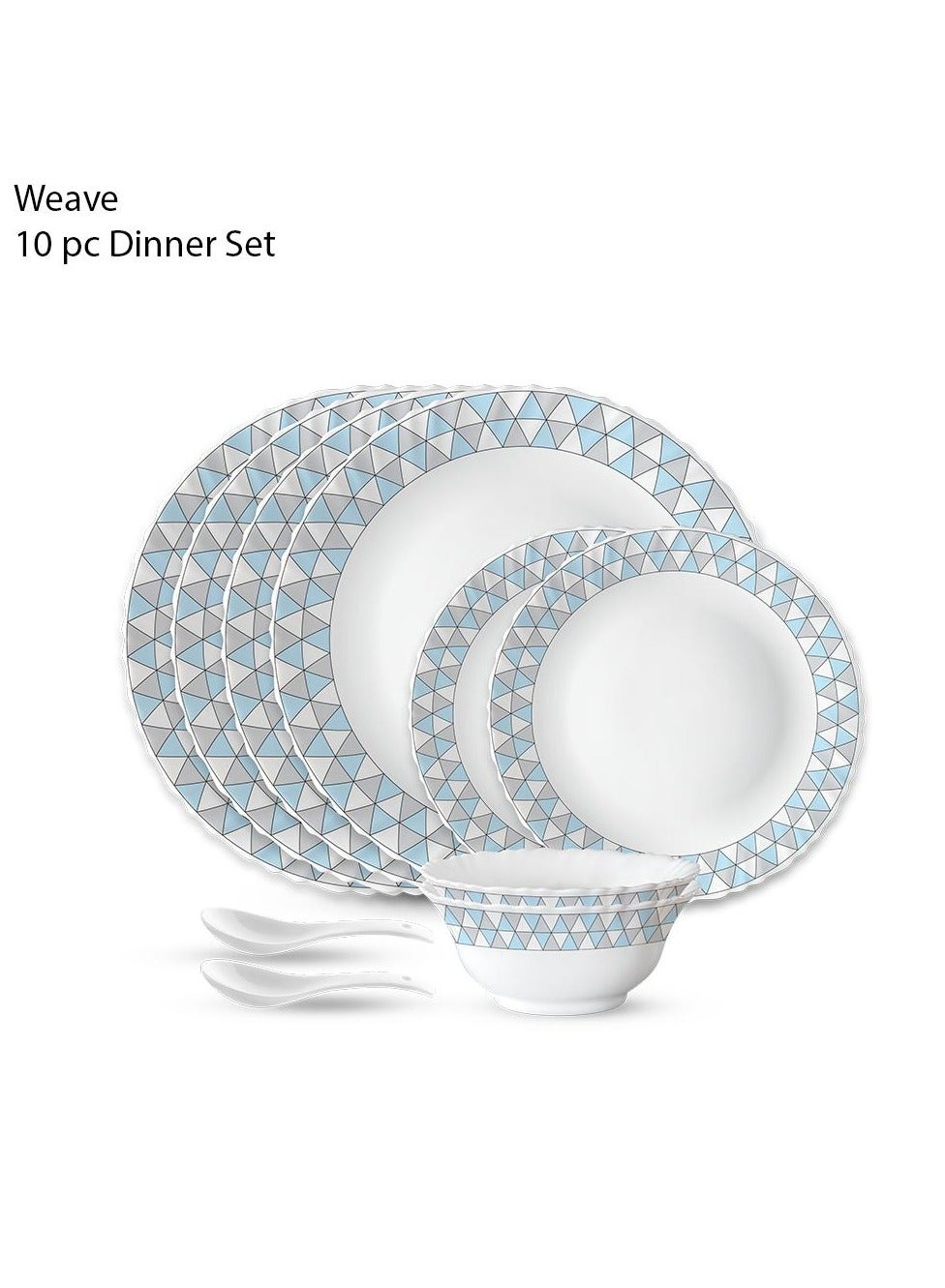 British Chef 10 Piece Opalware Dinner Set | Microwave & Dishwasher Safe ...