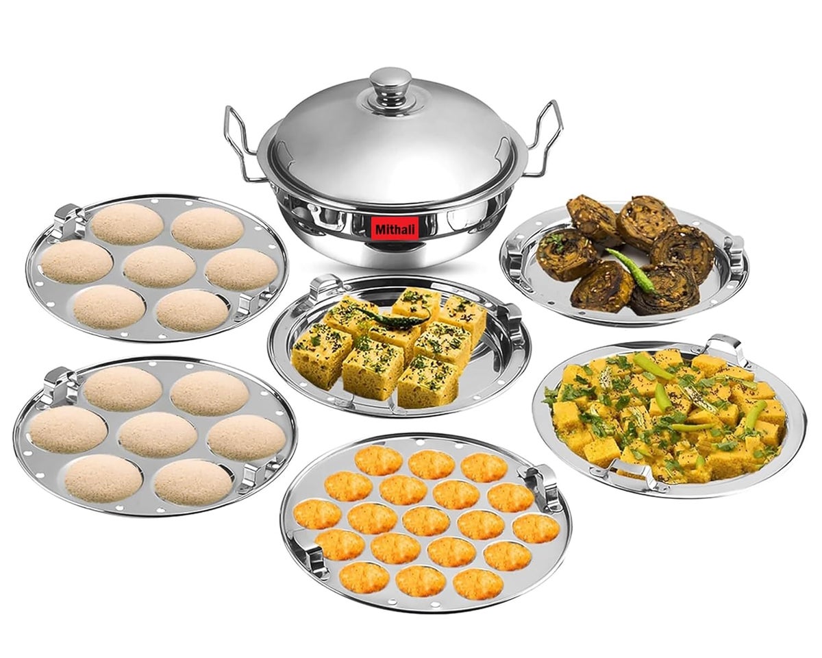 MITHALI Stainless Steel Idly Cooker Multi Kadai Idli And Dhokla Steamer ...
