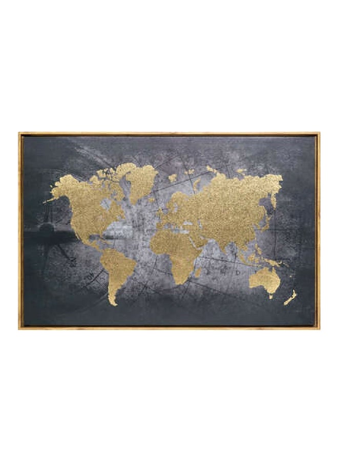 atmosphera Wall Mounted Decorative Easy-Hanging World Canvas Frame Grey ...