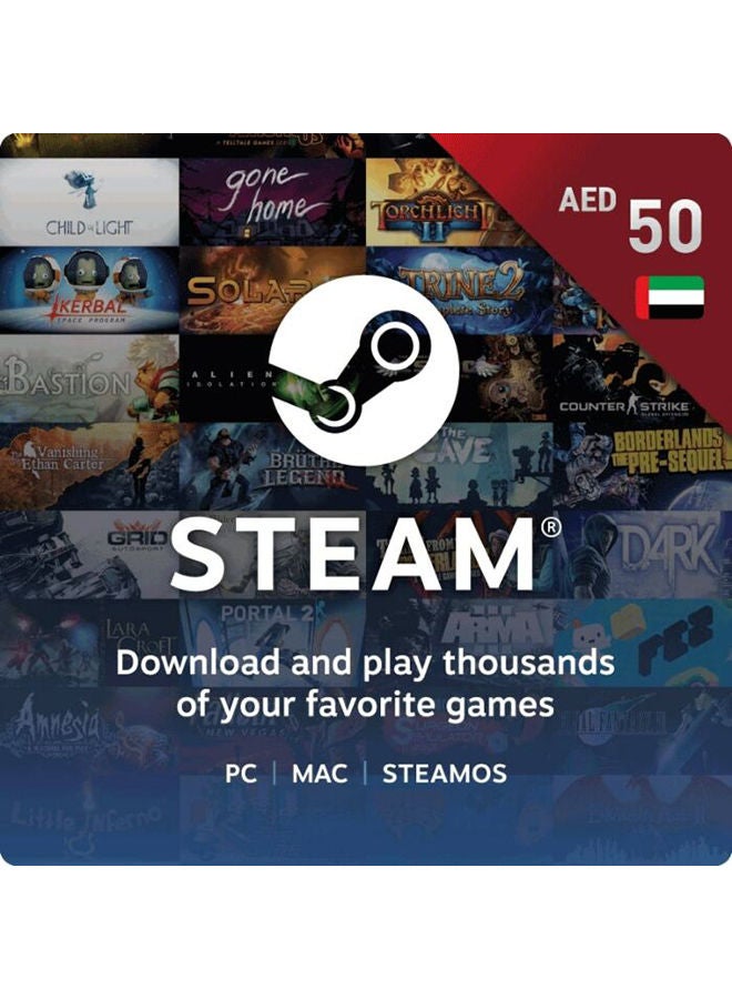 Steam UAE Steam 50AED (Delivery via SMS/WhatsApp) | Best Price UAE ...