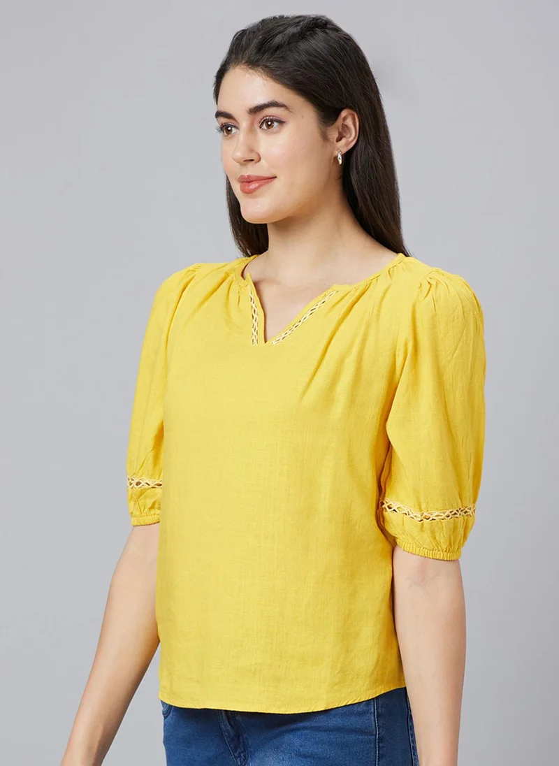 globus Globus Women Puff Sleeves Formal Top for Women | Best Price UAE