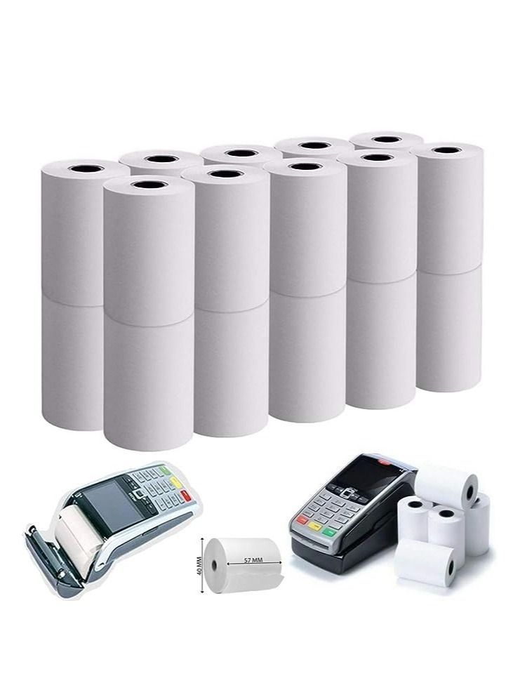 Generic 20 Rolls of 57x40 mm Thermal Paper Till Rolls, Cash Register ...