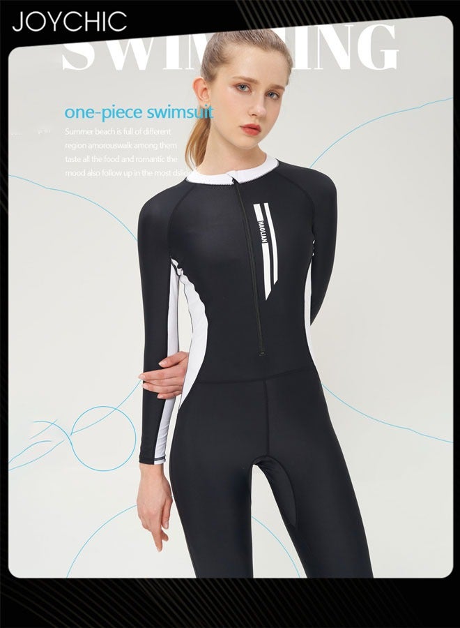 Joychic Women Summer One Piece Rash Guard Swimsuit Zipper Front Bathing ...