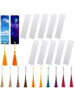 Outus 10 Pieces Sublimation Blank Bookmark Metal Blank Bookmarks With ...