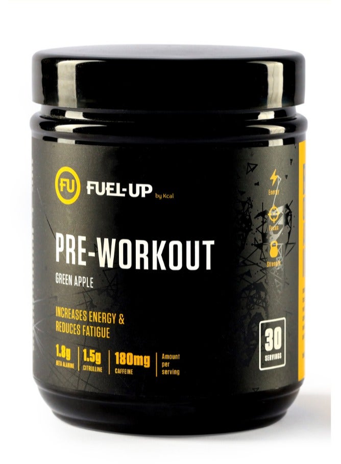 FUEL-UP by Kcal Pre Workout - Green Apple -1.8g Beta Alanine-1.5g ...
