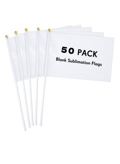 Generic 50 Pcs White Small Mini Flags, Bulk Sublimation Blank Flags ...