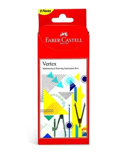 FABER-CASTELL 9-Piece Vertex Mathematical Instrument Geometry Box ...