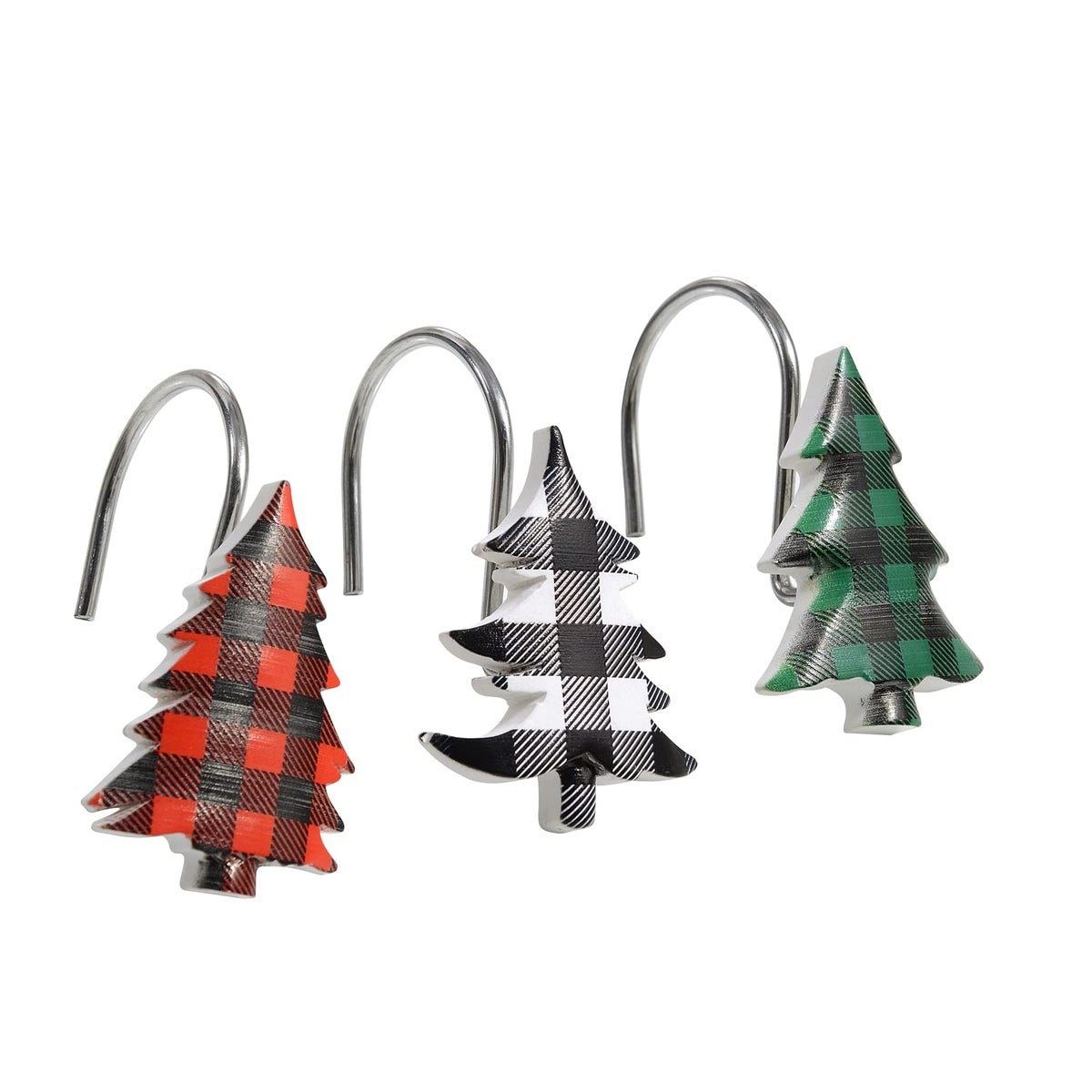 Estmy Estmy Buffalo Plaid Christmas Tree Shower Curtain Hooks Set of 12 ...